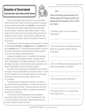 Branches Of Government Worksheet Answers