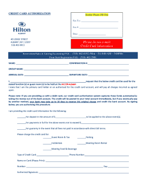 Hilton credit card authorization form - Fill Out and Sign Printable PDF ...