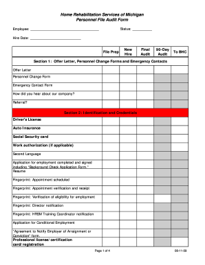 Employee Personnel Templates