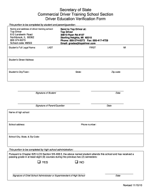 IL Driver Education Verification Form - Top Driver - Fill Out and Sign ...
