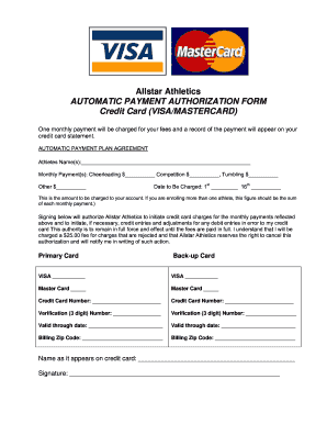 Automatic Payment Form Template