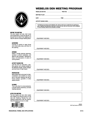 Cub Scout Den Meeting