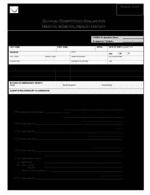 Health History Form - College Of Dental Hygienists of Ontario - cdho ...