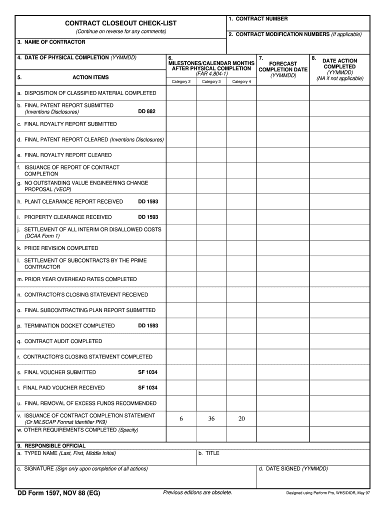 Dd Form 1597 1988 Fill Out And Sign Printable PDF Template SignNow
