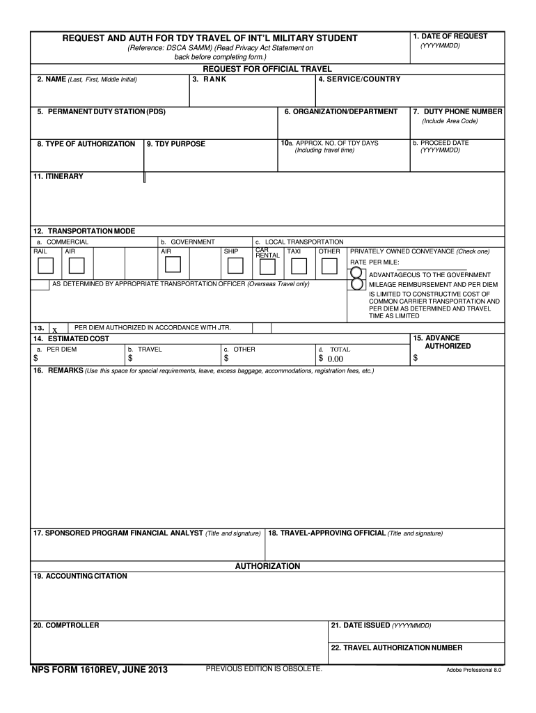 Dd 1610 2013 2024 Form Fill Out And Sign Printable PDF Template Dd 1610 2013 2024 Form Fill Out And Sign Printable PDF Template