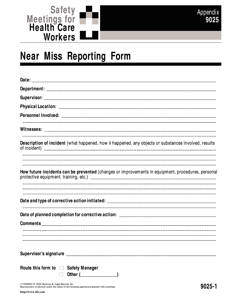 Near Miss Examples PDF Form Fill Out And Sign Printable PDF Template Near Miss Examples PDF Form Fill Out And Sign Printable PDF Template