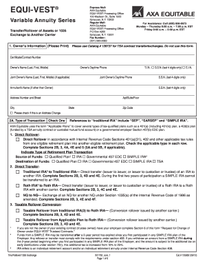Axa 1035 exchange form - Fill Out and Sign Printable PDF Template | SignNow