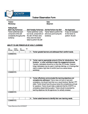 Trainer Observation Form - The Ohio Child Welfare Training Program ...