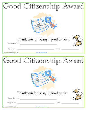 Good Citizenship Certificate
