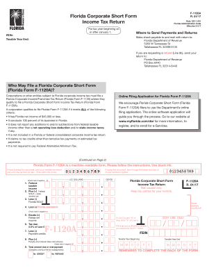 Florida Corporate Short Form R 0117 Income Tax Return - Fill Out and ...