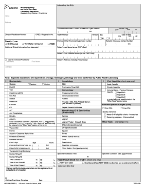 Laboratory Use Only Ministry of Health and Long-Term Care ... form ...
