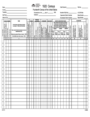 1920 census form fillable - Fill Out and Sign Printable PDF Template ...