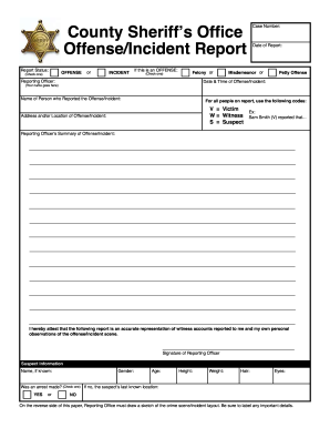 Get And Sign Offense/Incident Report Form - Fill Out and Sign Printable ...