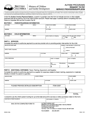 Bc autism funding cf0925 form - Fill Out and Sign Printable PDF ...