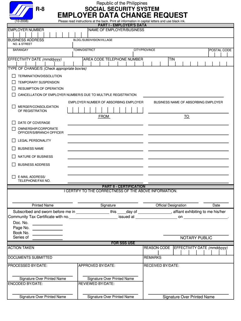 Sss Downloadable S 2008 2024 Form Fill Out And Sign Printable PDF