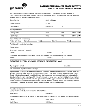Girl Scout Permission Form 2023 - Printable Forms Free Online
