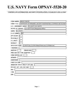 U.S. NAVY Form OPNAV-5520-20 - U.S. Federal Forms - Fill Out and Sign ...