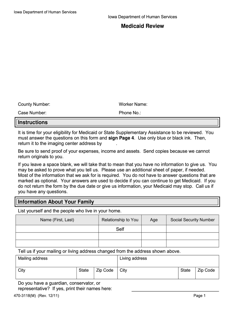 Iowa Medicaid Review Form Fill Out And Sign Printable PDF Template