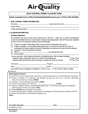 Clark county dust control permit closure - Fill Out and Sign Printable ...