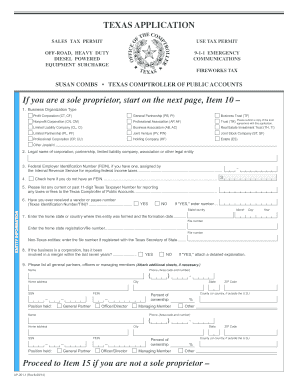 AP-201 Texas Application for Sales and Use Tax Permit - SALTware form ...