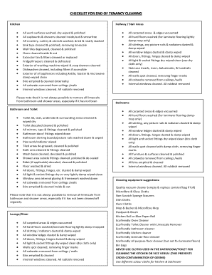 End Of Tenancy Checklist Template - Infoupdate.org