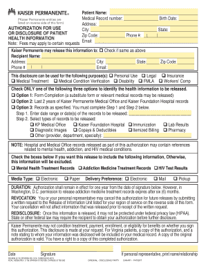 Kaiser Authorization Health - Fill Out and Sign Printable PDF Template ...