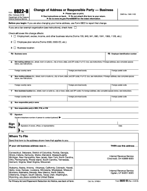 Form 8822 b - Fill Out and Sign Printable PDF Template | SignNow
