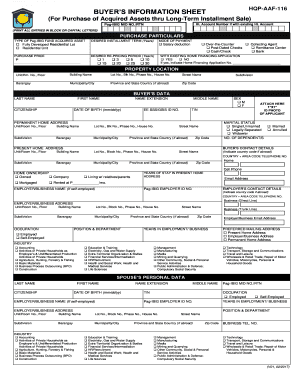 Buyers Information Sheet - Fill Out and Sign Printable PDF Template | signNow