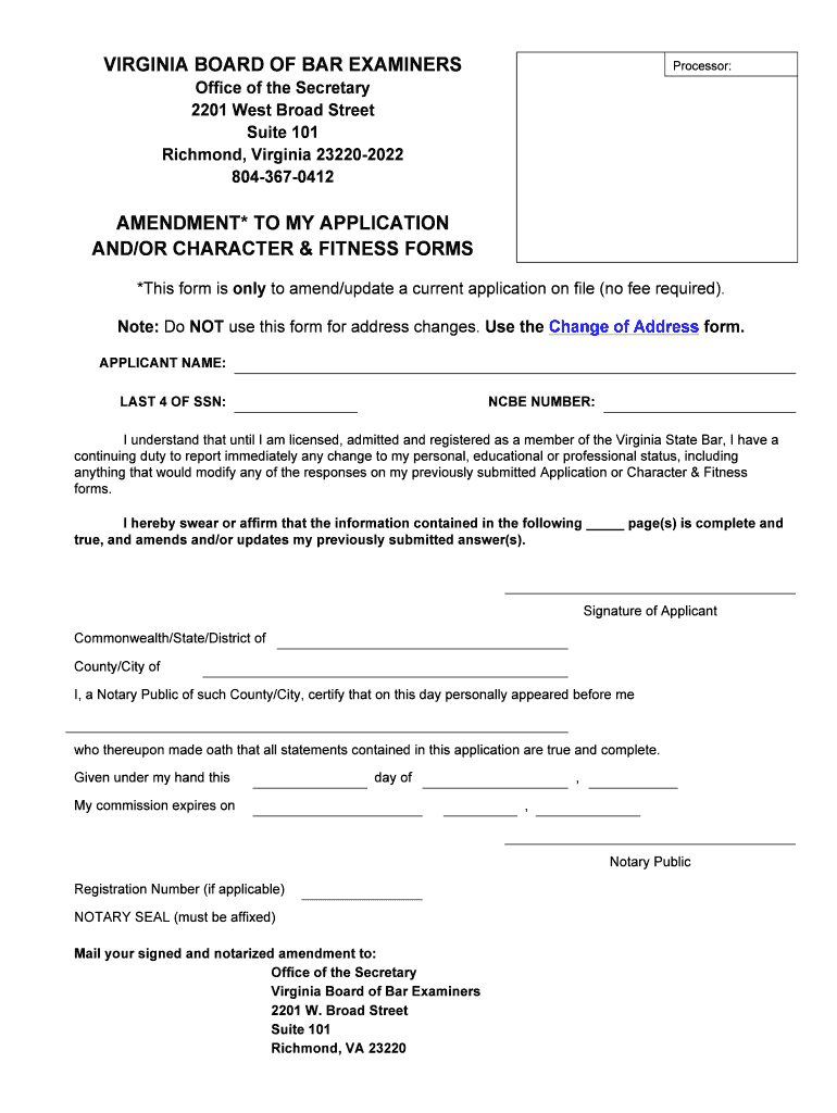 Bar Amendment Form Fill Out And Sign Printable PDF Template Bar Amendment Form Fill Out And Sign Printable PDF Template