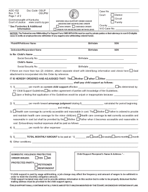 Kentucky Child Support Order - Fill Out and Sign Printable PDF Template ...