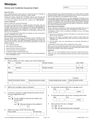 Westpac Claim - Fill Out and Sign Printable PDF Template | signNow
