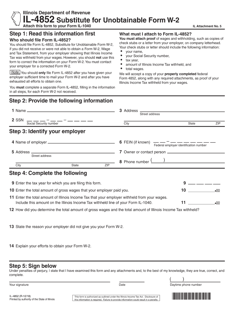 Il 4852 2019 2024 Form Fill Out And Sign Printable PDF Template SignNow Il 4852 2019 2024 Form Fill Out And Sign Printable PDF Template SignNow