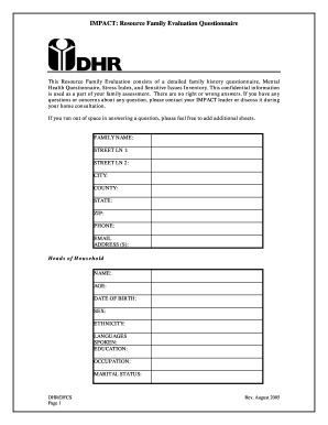 Fillable family evaluation questionnaire i couple - Fill Out and Sign ...