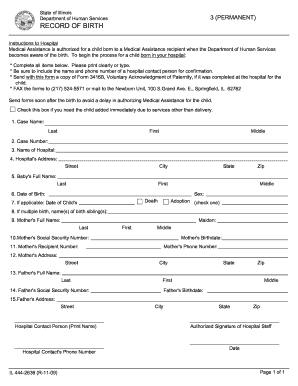 Record of Birth IL444-2636 (pdf) - State of Illinois - dhs state il ...