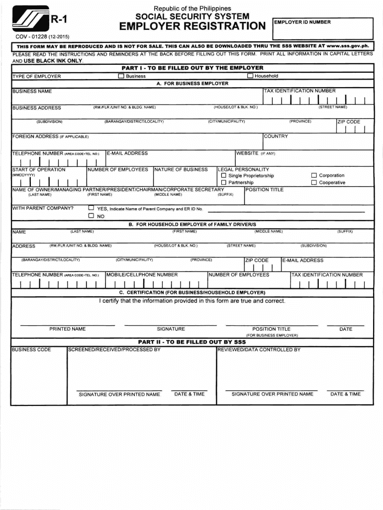 Sss For R 1a 2015 2024 Form Fill Out And Sign Printable PDF Template