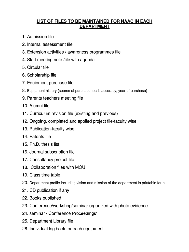 List Of Files To Be Maintained For Naac In Each Department AirSlate List Of Files To Be Maintained For Naac In Each Department AirSlate