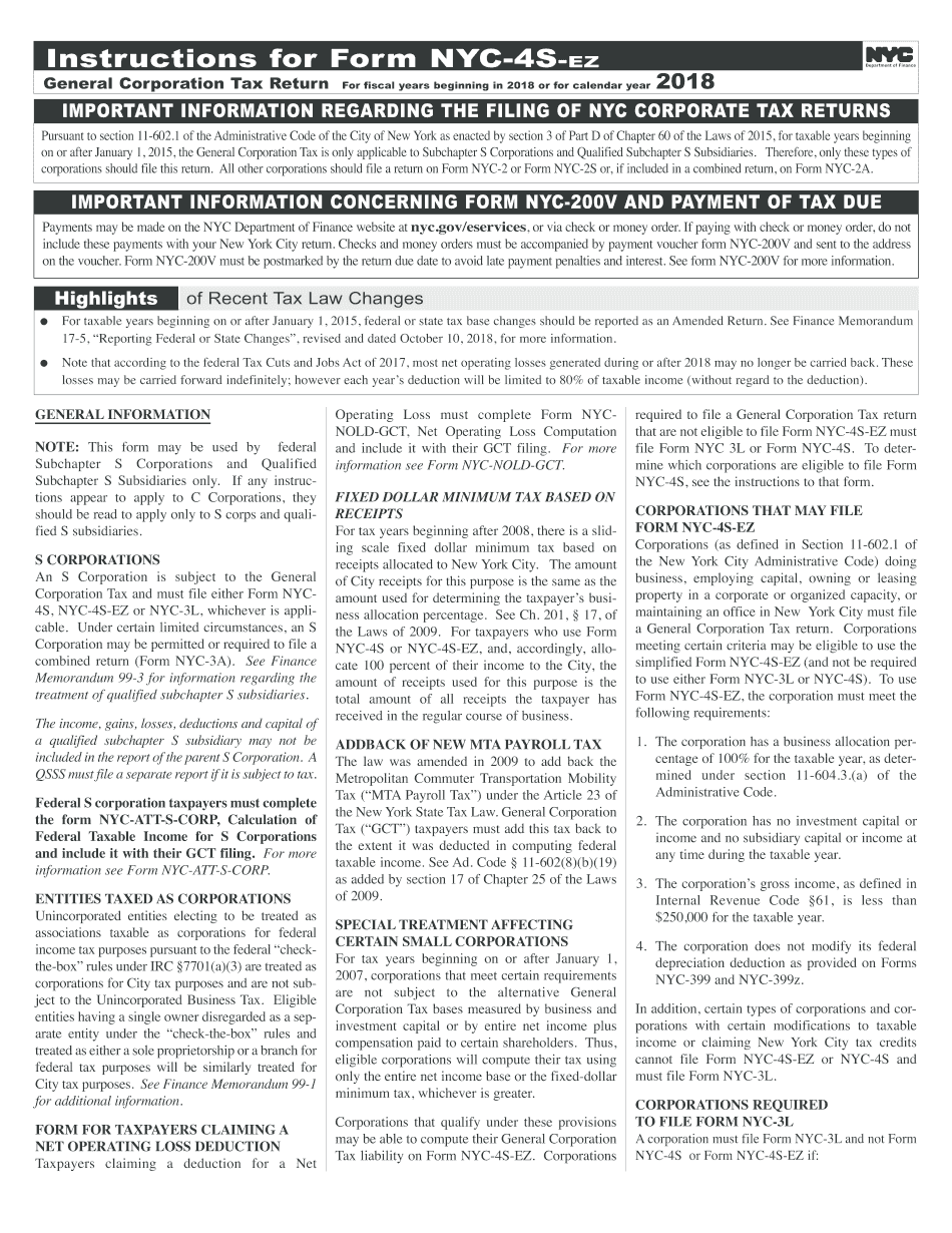 Instructions Nyc 4s Ez Form Fill Out And Sign Printable PDF Template Instructions Nyc 4s Ez Form Fill Out And Sign Printable PDF Template