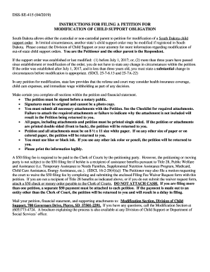 INSTRUCTIONS for FILING a PETITION for MODIFICATION of CHILD - Fill Out ...