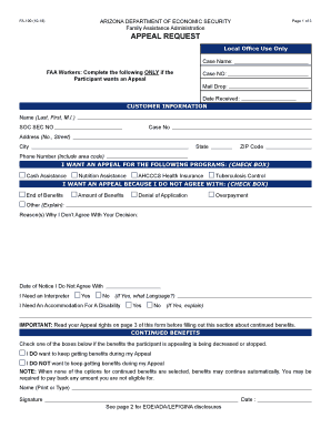 FA 100 Appeal Request Form - Fill Out and Sign Printable PDF Template ...