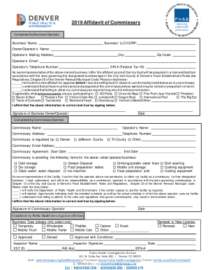 Affidavit of Commissary - Fill Out and Sign Printable PDF Template ...