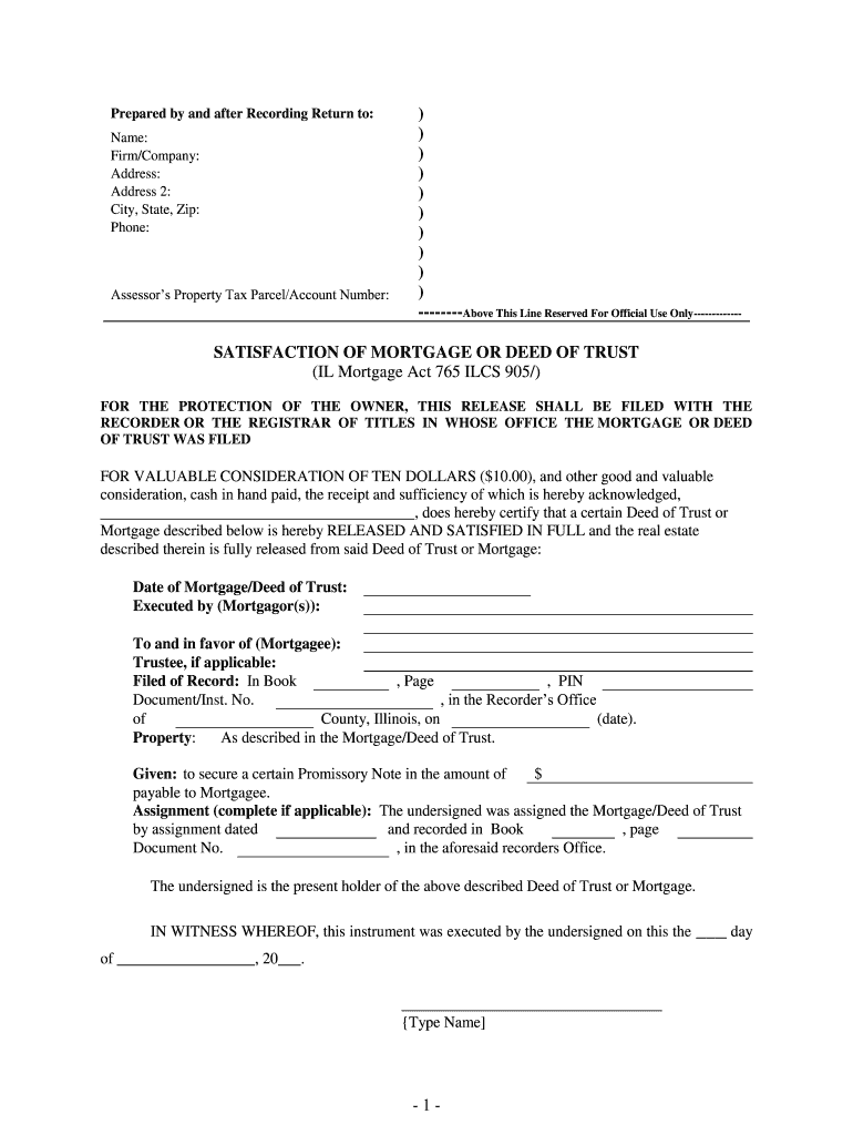 Illinois Release Mortgage Form Fill Out And Sign Printable PDF Illinois Release Mortgage Form Fill Out And Sign Printable PDF