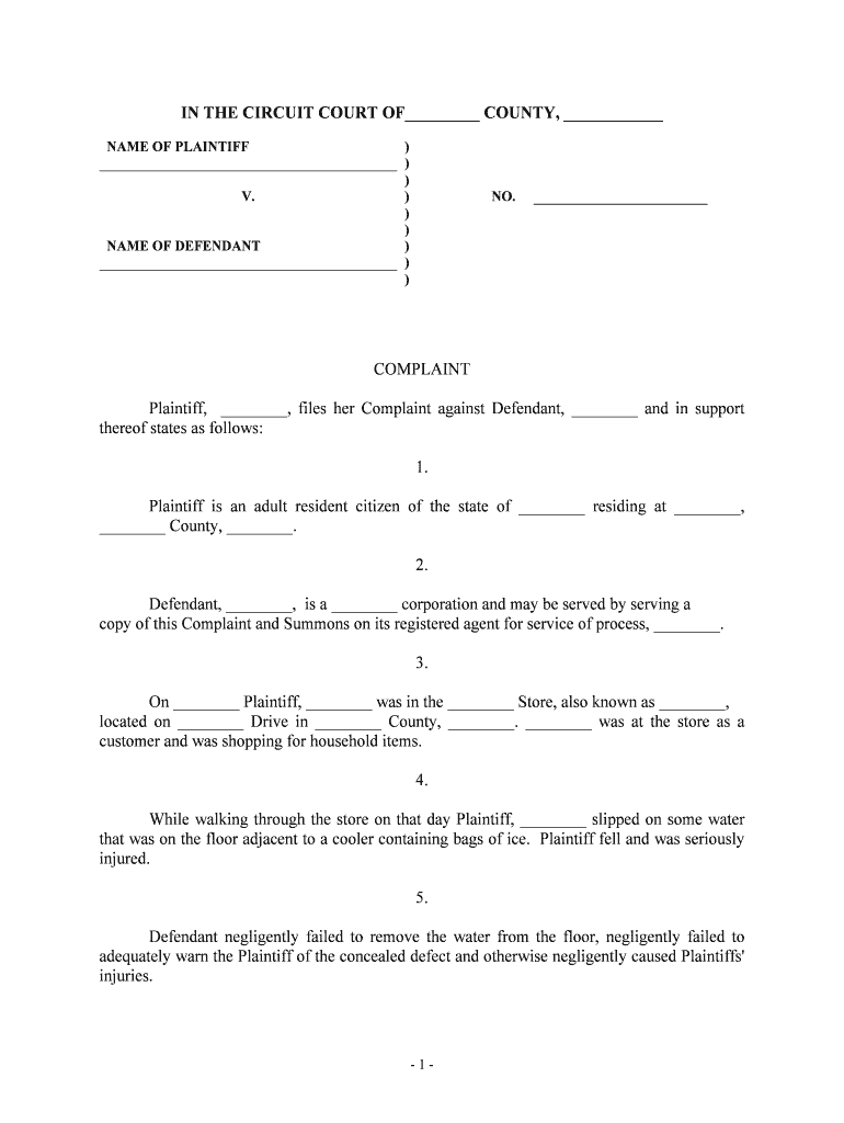 Complaint Personal Injury Form Fill Out And Sign Printable PDF Complaint Personal Injury Form Fill Out And Sign Printable PDF