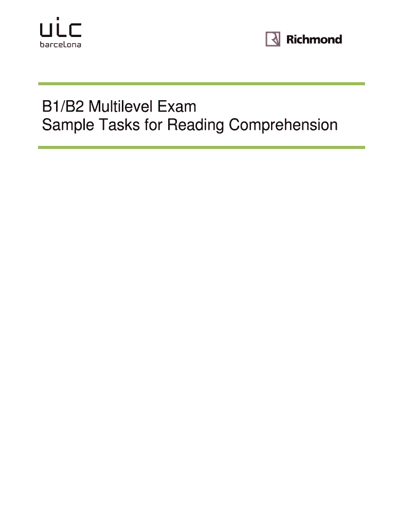 Reading Comprehension B2 PDF With Answers Form Fill Out And Sign Reading Comprehension B2 PDF With Answers Form Fill Out And Sign