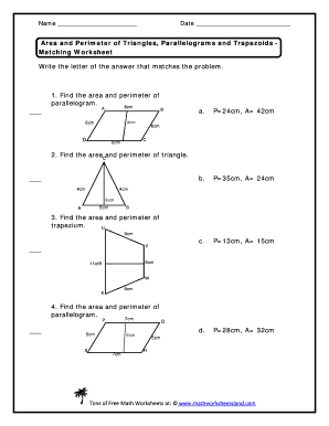 Area Of Parallelogram And Trapezoid Worksheet Pdf Area Of