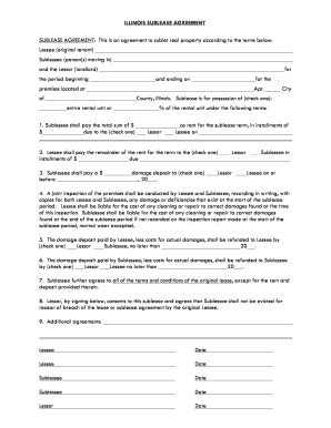 Subtenant Agreement Template