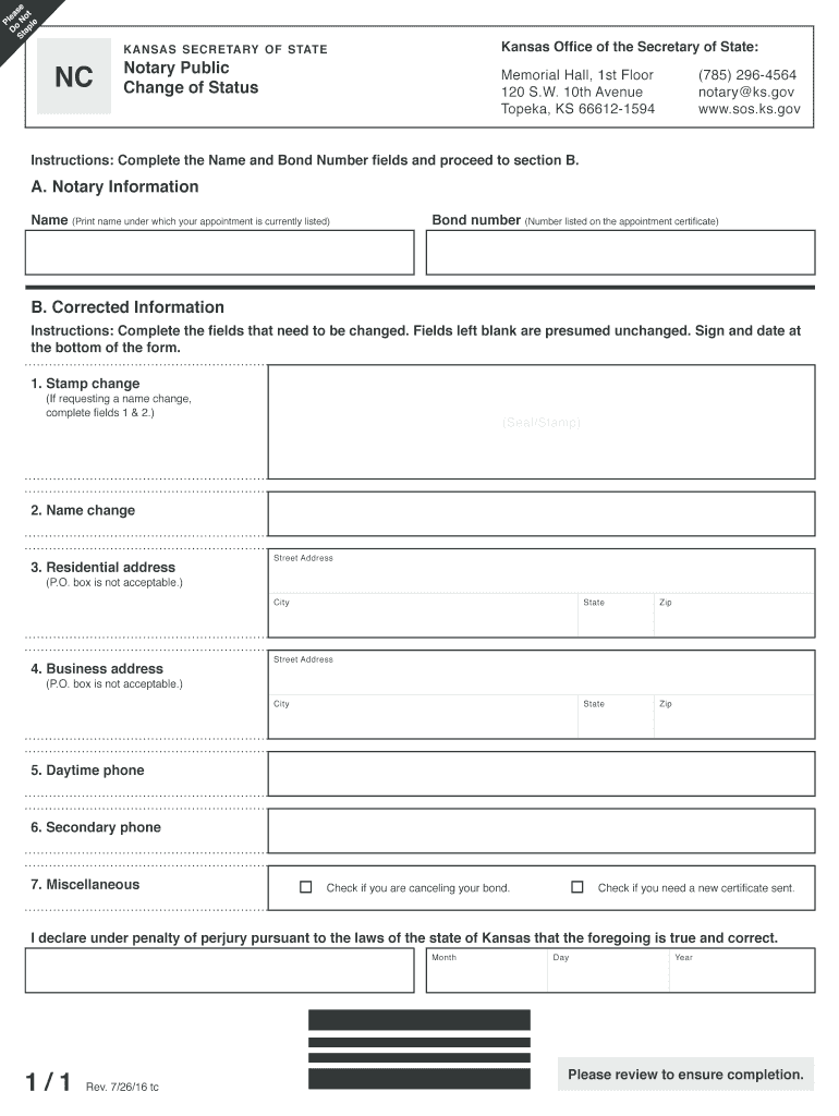 Kansas Notary Public Form Fill Out And Sign Printable PDF Template