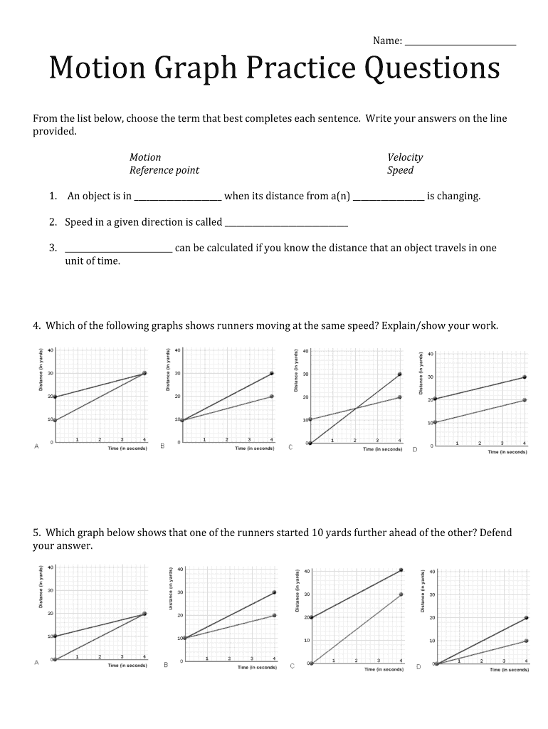 Motion Graph Practice Questions Answer Key Form Fill Out And Sign Motion Graph Practice Questions Answer Key Form Fill Out And Sign