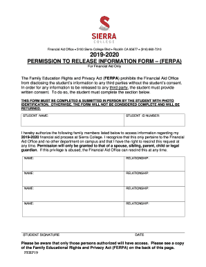 Ferpa Form 2022 2023 - Printable Forms Free Online