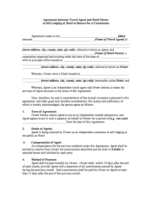 Travel Agency Agreement Template