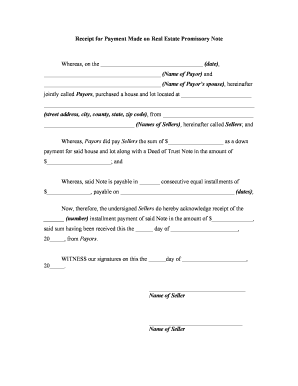 Down Payment Receipt Form